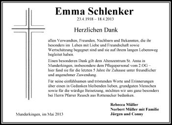 Traueranzeigen von Emma Schlenker | schwaebische.de Trauerportal