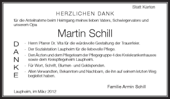 Traueranzeigen von Martin Schill | schwaebische.de Trauerportal