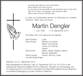 Traueranzeigen von Martin Dengler | schwaebische.de Trauerportal